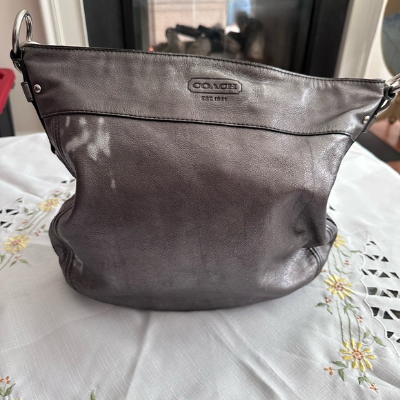 Coach | Bags | Coach Metallic Gray Womens Bag | Poshmark
